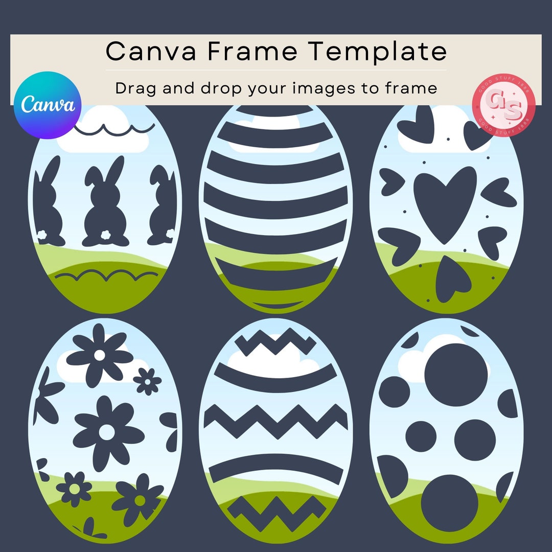 Easter Egg Canva Mockups, Drag and Drop Canva Easter Frame, Frame ...