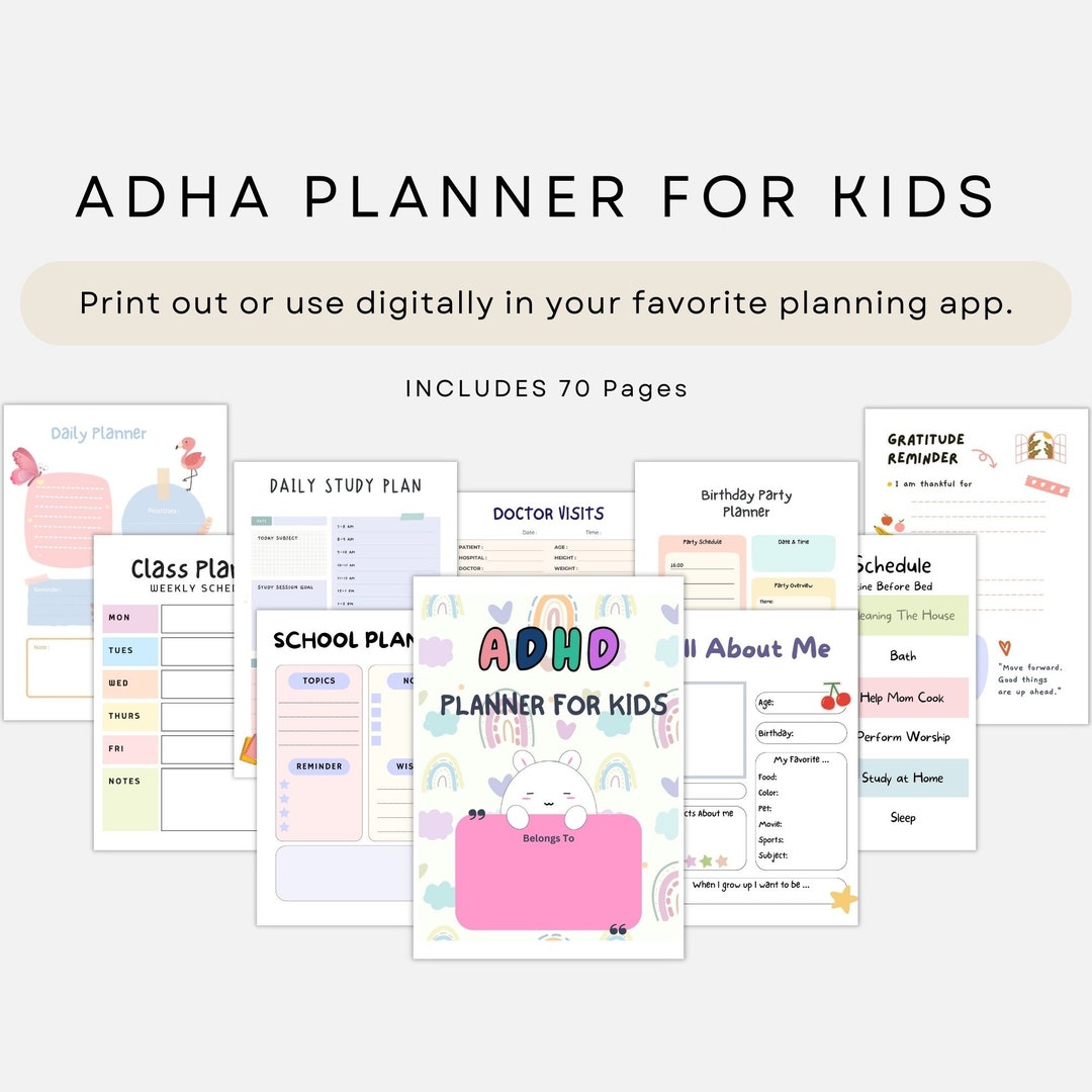 Kids Digital Planner 2024 Monthly Planners ADHD Goodnotes Planner iPad ...