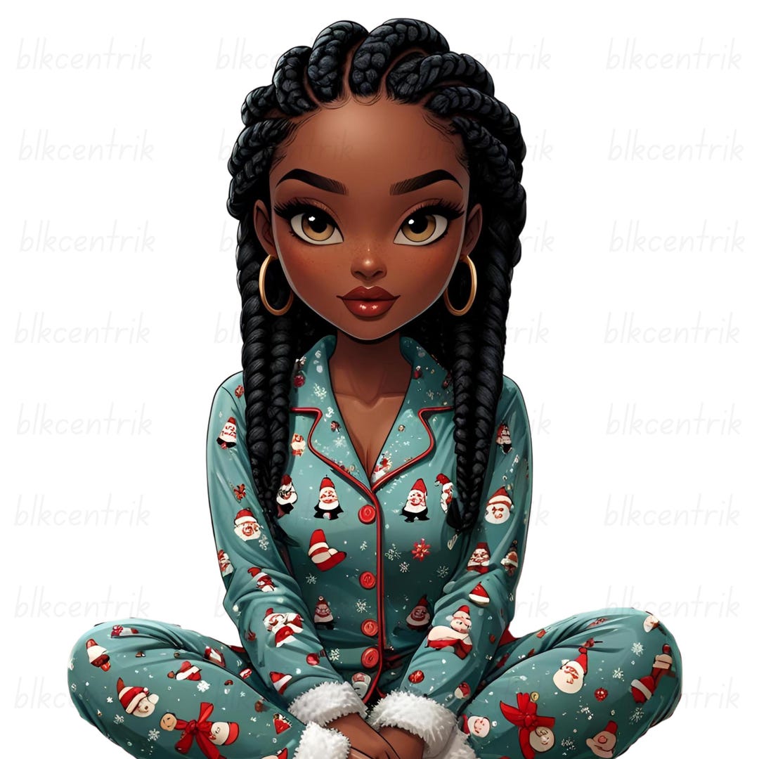 Black Girl Christmas PNG: Festive Holiday Clip Art (digital Download - Etsy