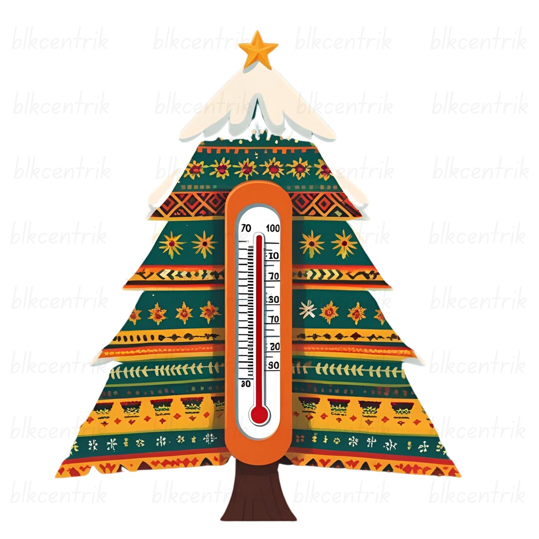 Ethnic Christmas Tree Thermometer PNG: Black Science Teacher Gift Clip ...