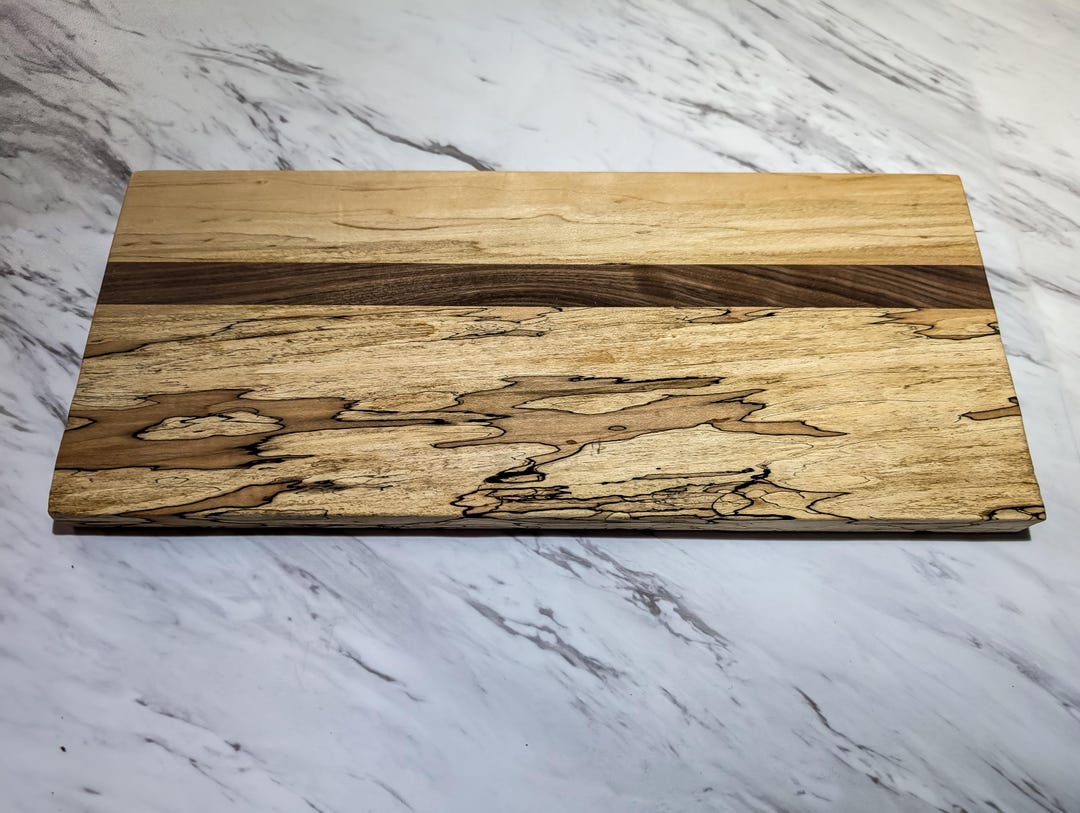 Spalted Maple and Black Walnut Serving Tray, Charcuterie Board, Bar ...