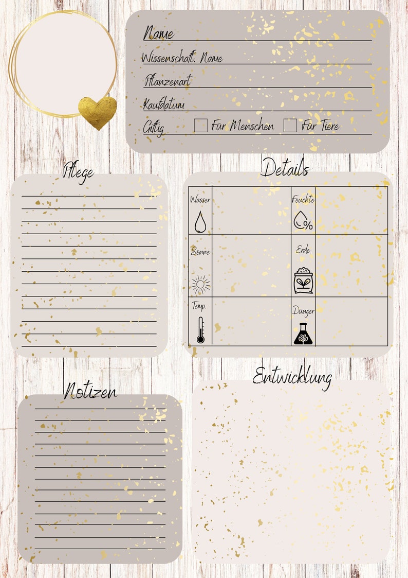 Plantdiary, Plantbook, Digital, Printable, Diary, Download, Flower ...