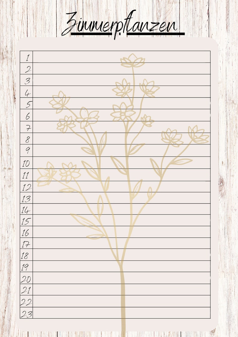 Plantdiary, Plantbook, Digital, Printable, Diary, Download, Flower ...