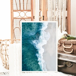 Aerial Ocean Print, Digital Download Art, Coastal Decor, Beach ...