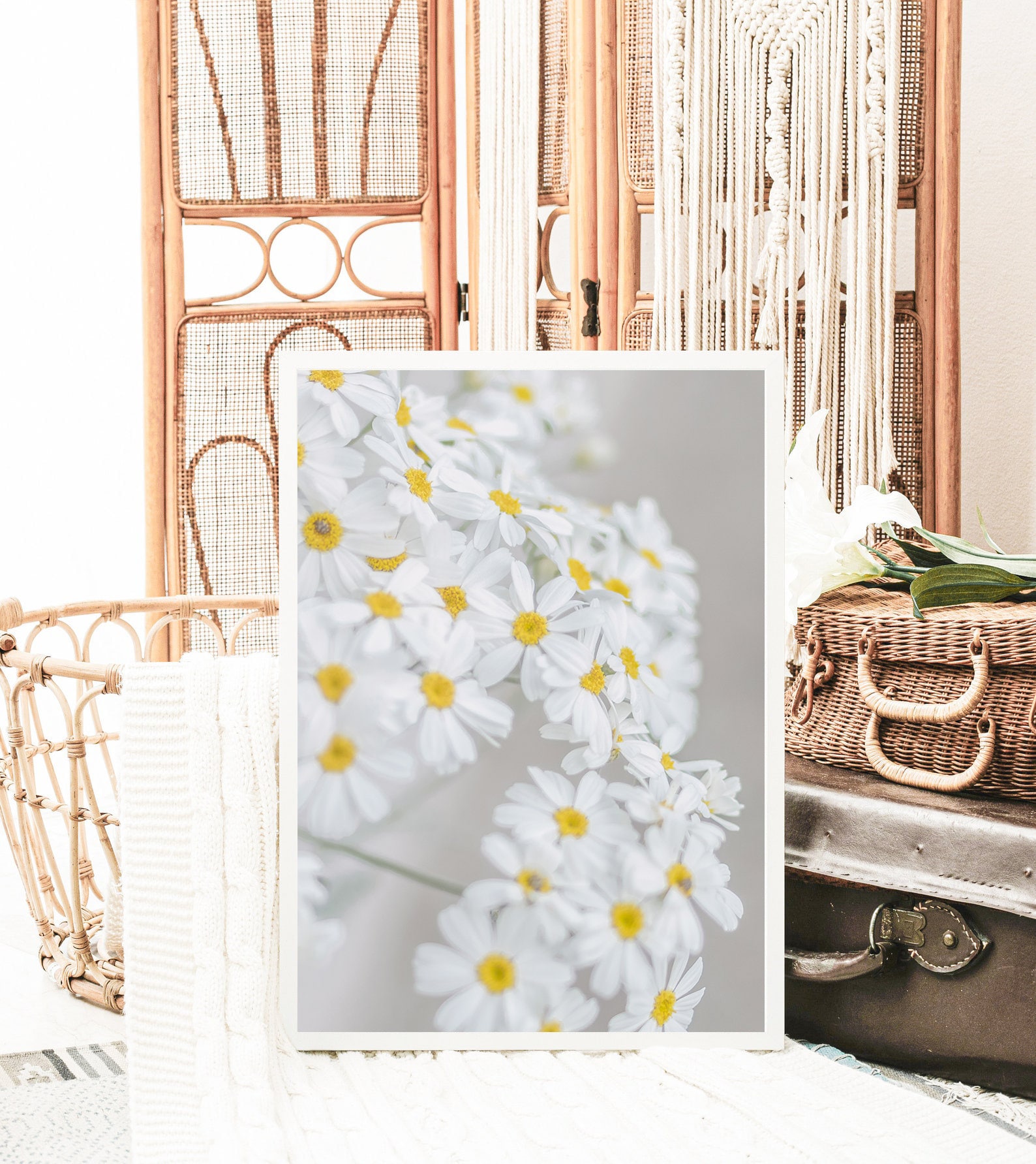 Daisy Spring Flowers Wall Art, Digital Download, Botnical Floral Wall ...