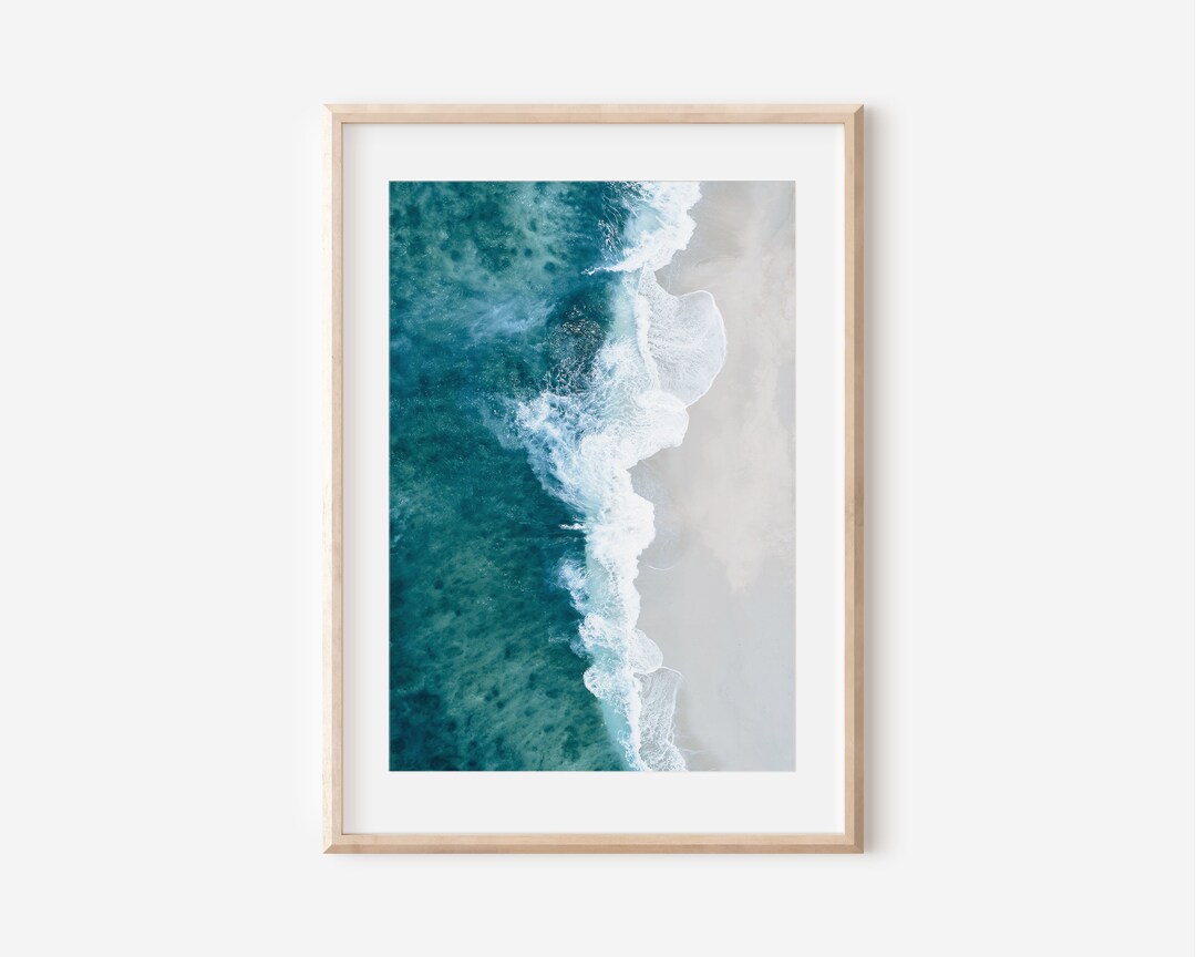 Aerial Ocean Print, Digital Download Art, Coastal Decor, Beach ...