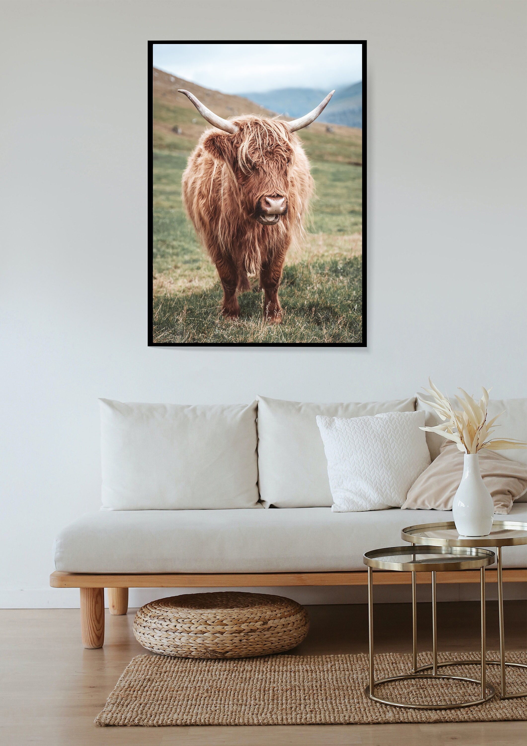 Highland Cow Print, Scottish Highland Cow, Farmhouse Decor, Nature ...