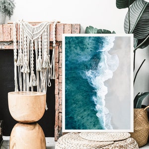 Aerial Ocean Print, Digital Download Art, Coastal Decor, Beach ...
