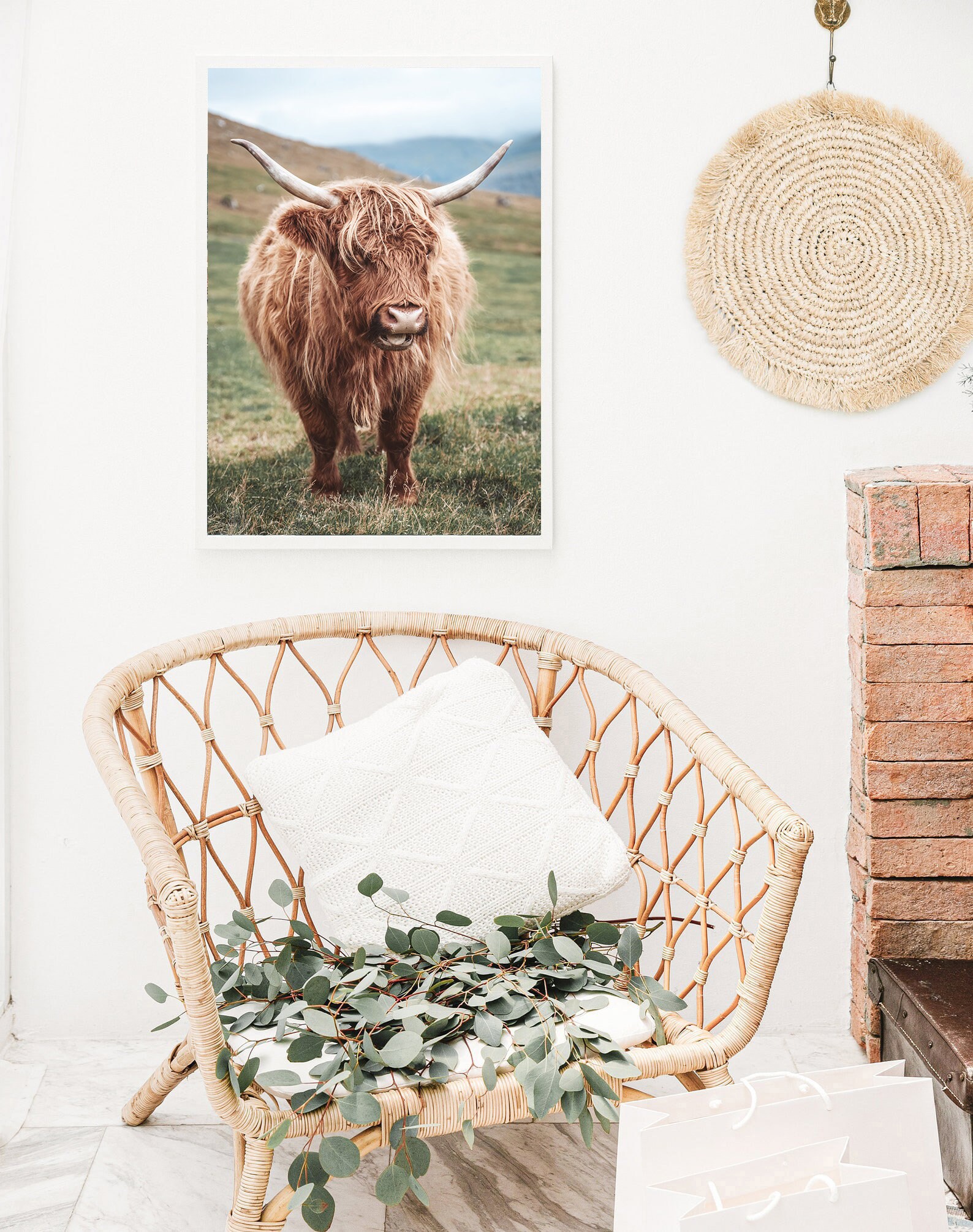 Highland Cow Print, Scottish Highland Cow, Farmhouse Decor, Nature ...