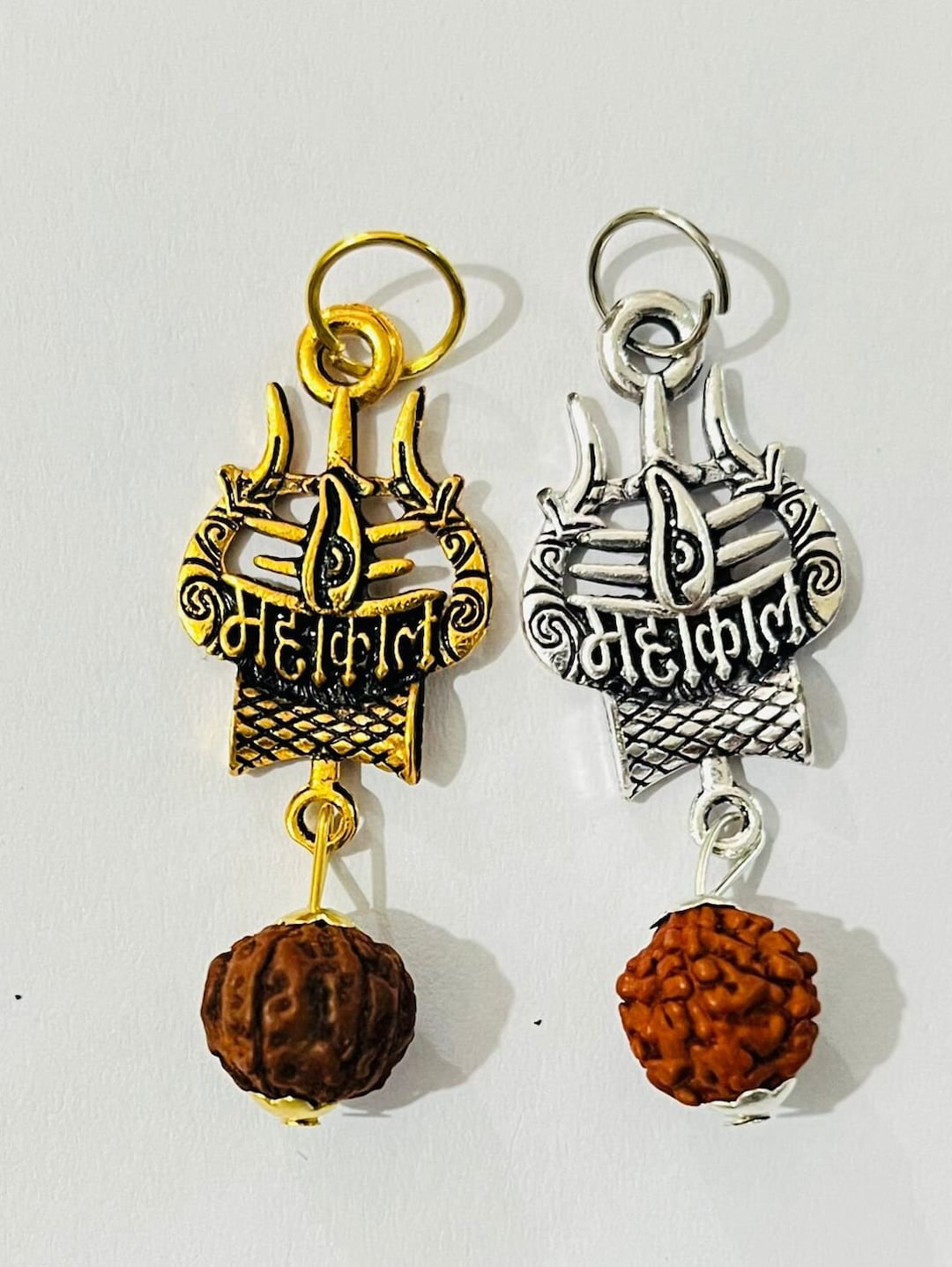 Original Mahakal Locket With Rudraksha, Golden Om Trishul Damru Pendant ...