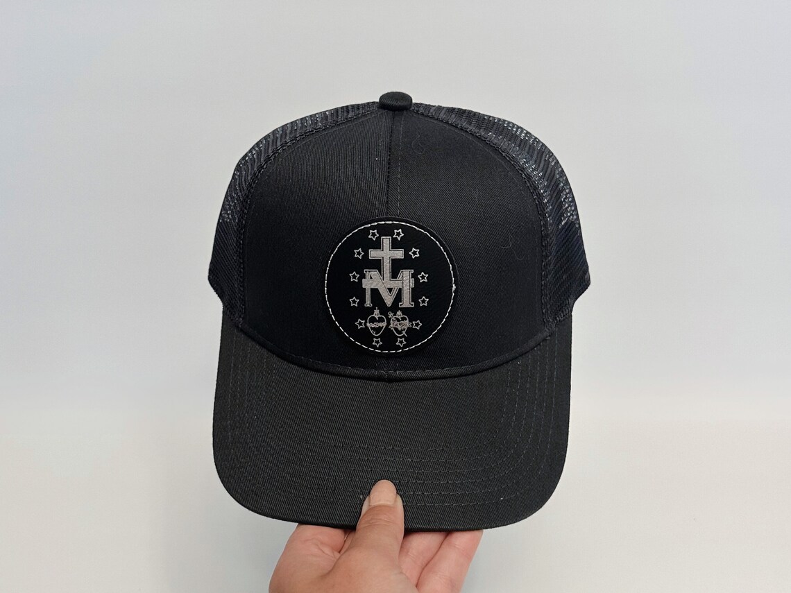 Miraculous Medal Hat/ Leather Patch Hat/ Catholic Hat for Men/ Catholic ...