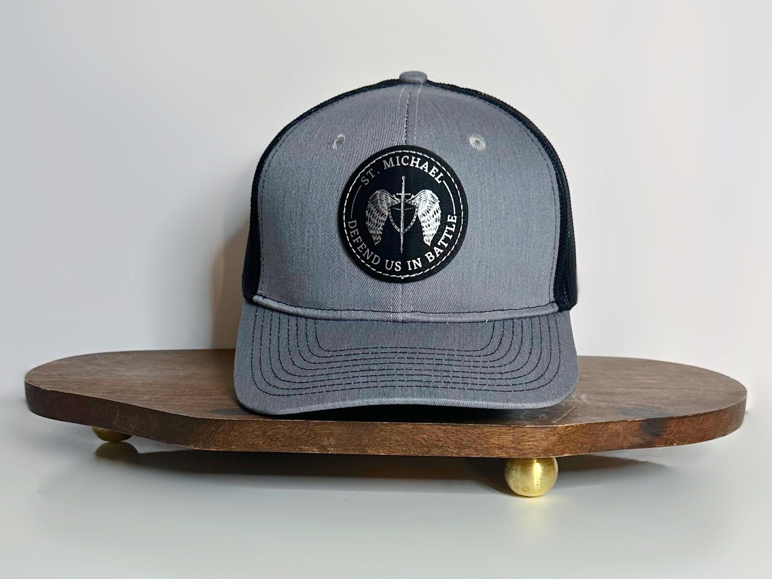 St. Michael Hat/ Leather Patch Hat/ Catholic Hat for Men/ Catholic Hat ...