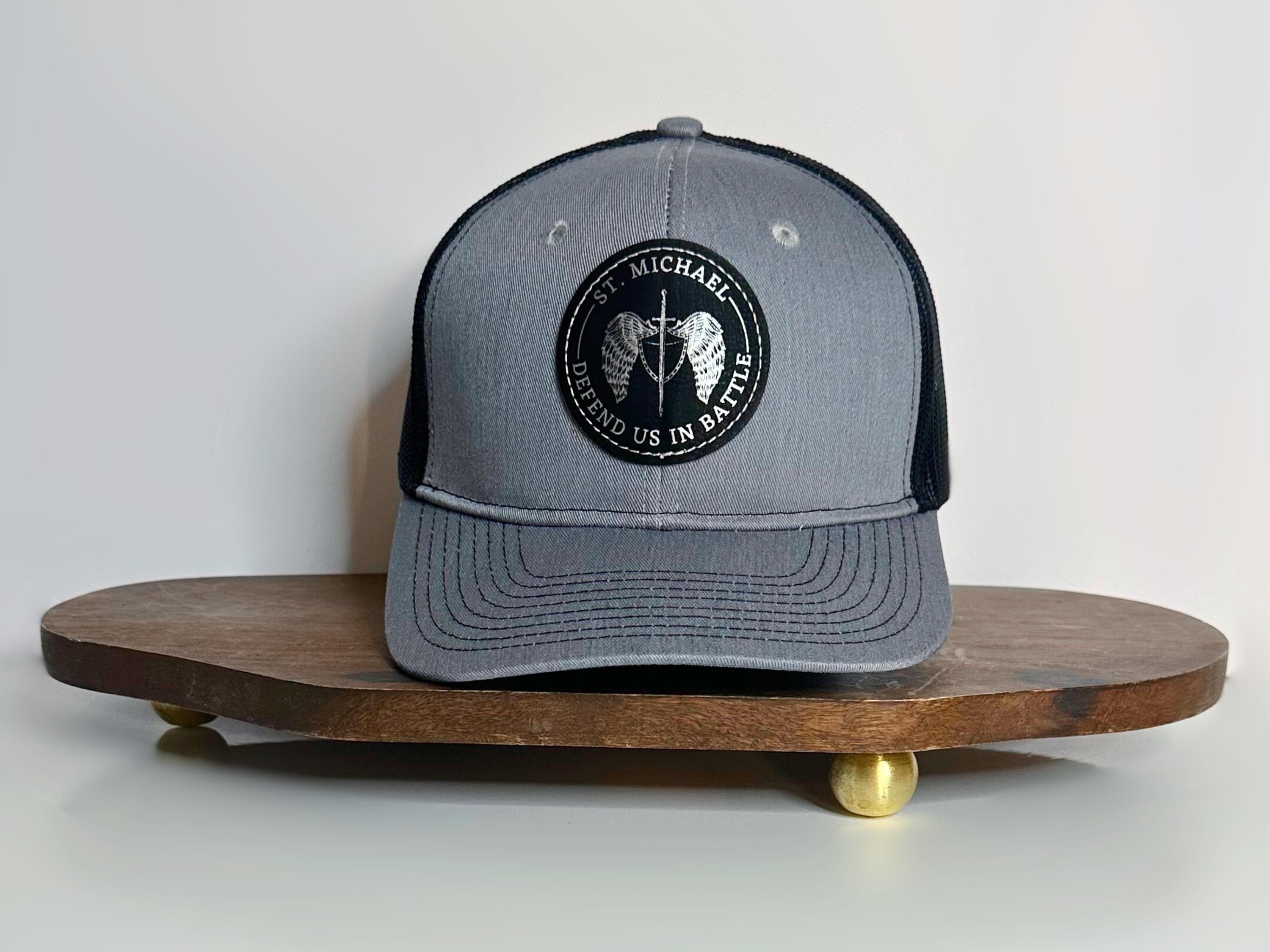 St. Michael Hat/ Leather Patch Hat/ Catholic Hat for Men/ Catholic Hat ...