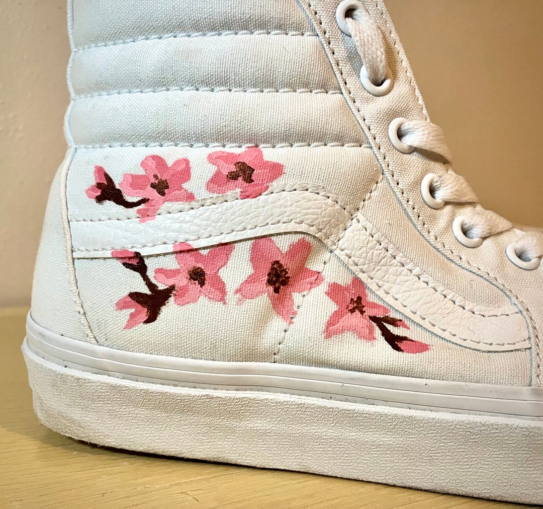 Pink Cherry Blossom, Custom Shoes, Sakura, Handmade, Diy, Floral ...