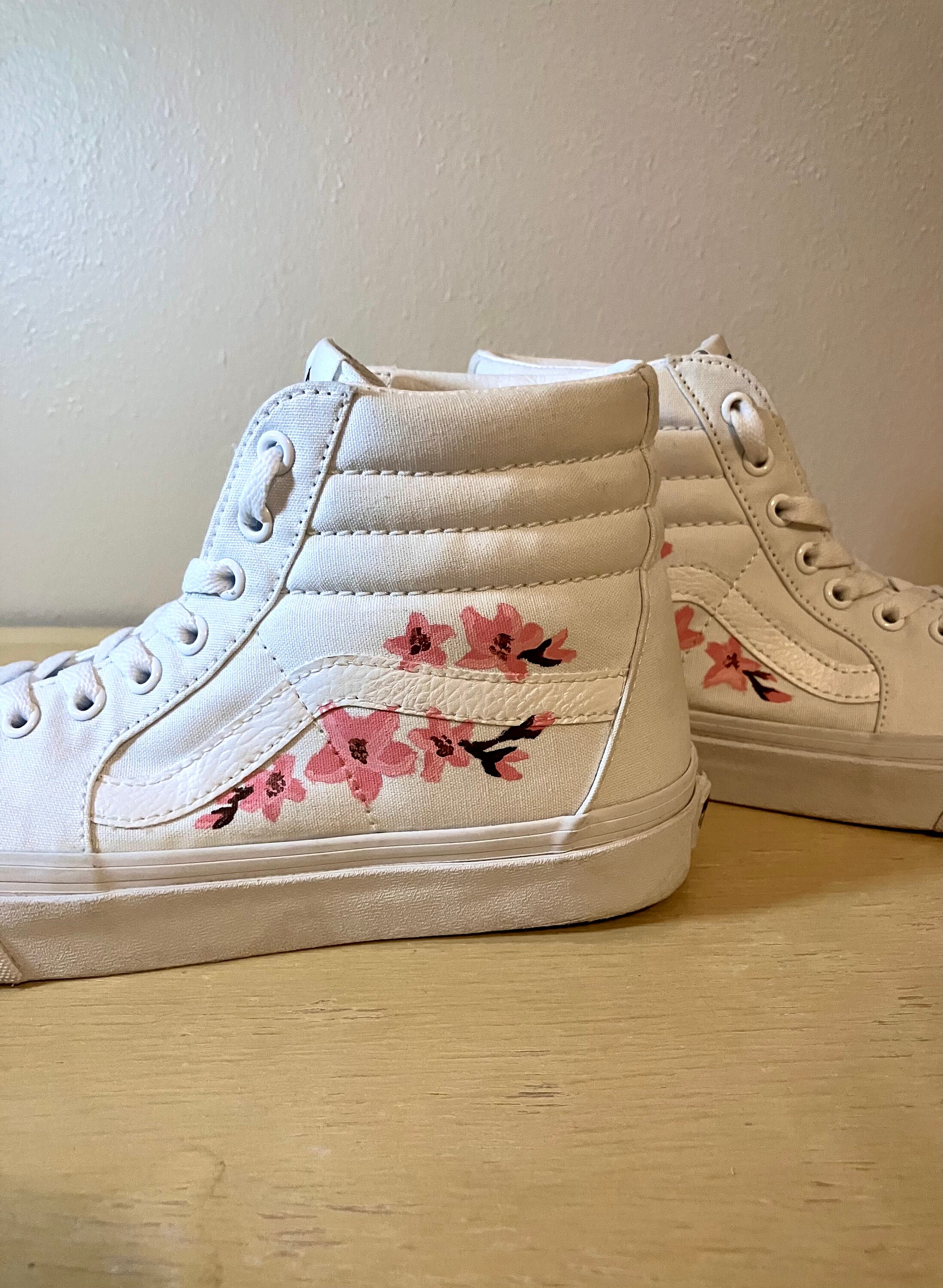 Pink Cherry Blossom, Custom Shoes, Sakura, Handmade, Diy, Floral ...