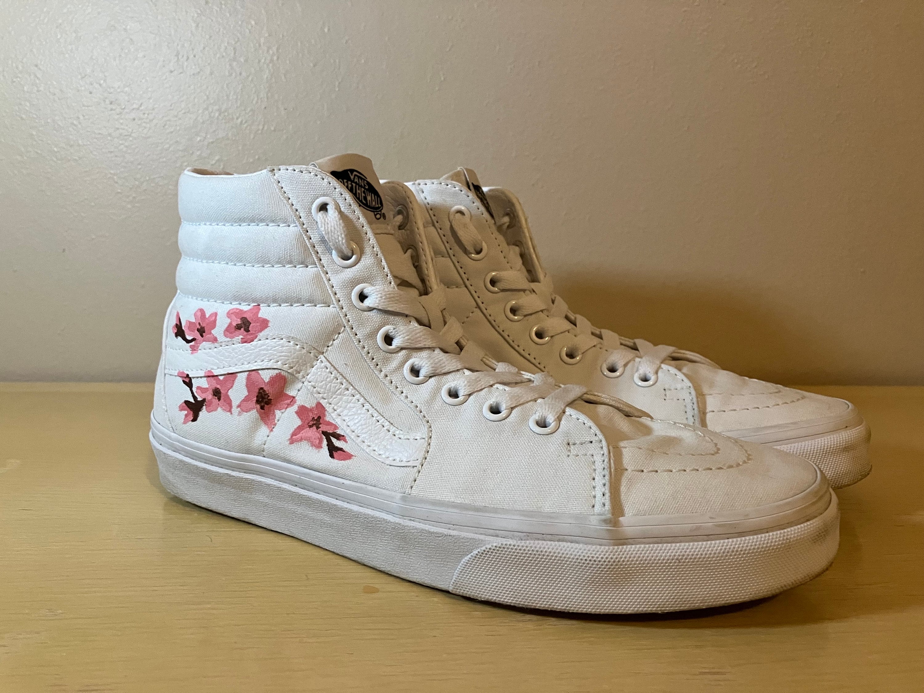 Pink Cherry Blossom, Custom Shoes, Sakura, Handmade, Diy, Floral ...