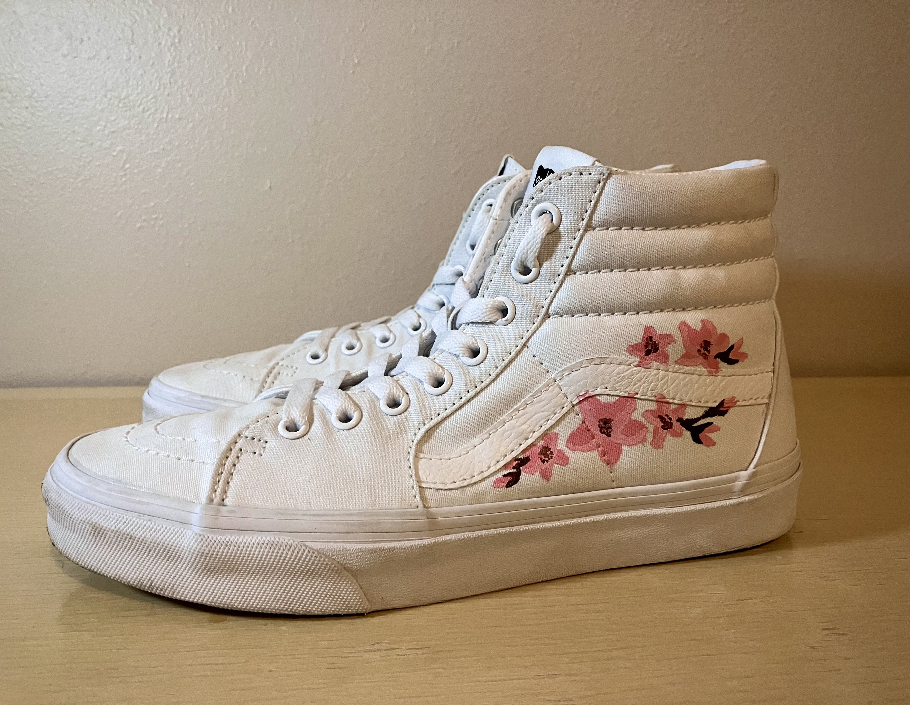 Pink Cherry Blossom, Custom Shoes, Sakura, Handmade, Diy, Floral ...