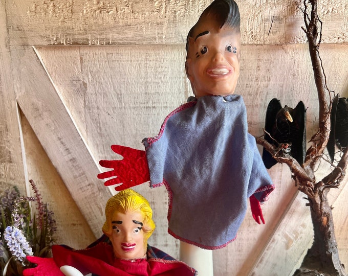 Early 50s Lil Abner Hand Puppets Vintage Daisy Mae Puppet. Mid Century ...