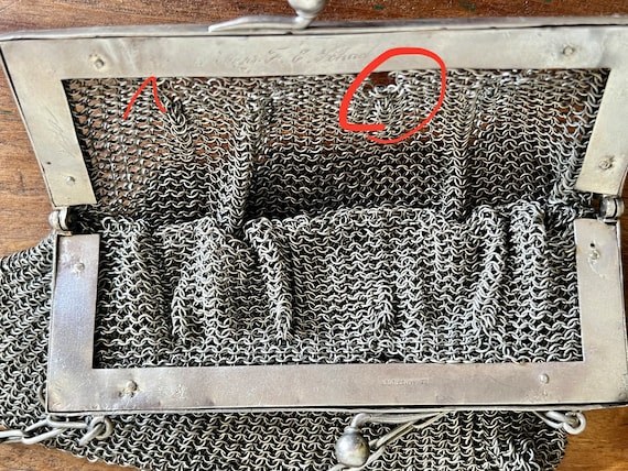 Antique Armor Purse Vintage Chainmail Wristlet Mesh P… - Gem