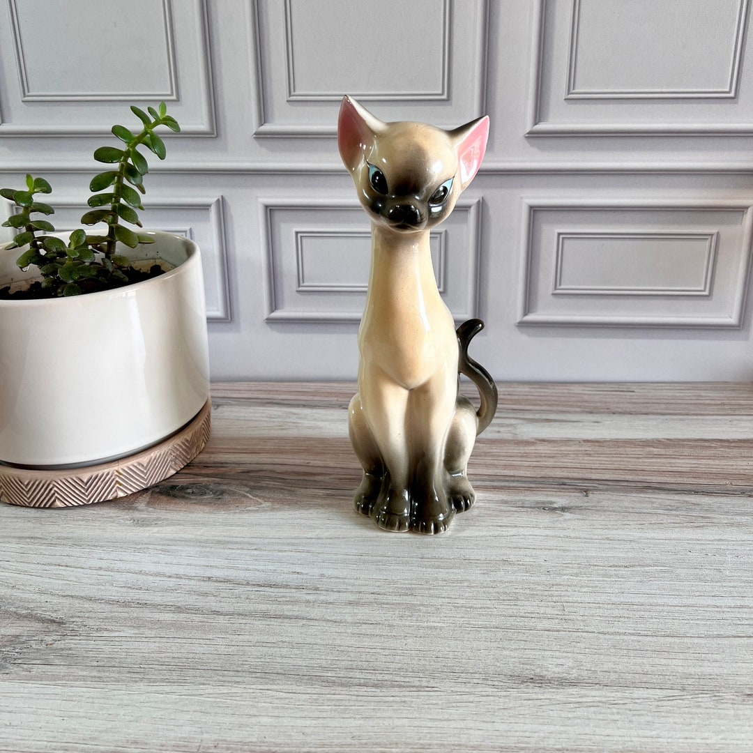 Long Neck MCM Cat Figurine 1950s MCM Home Decor Vintage Siamese Cat ...