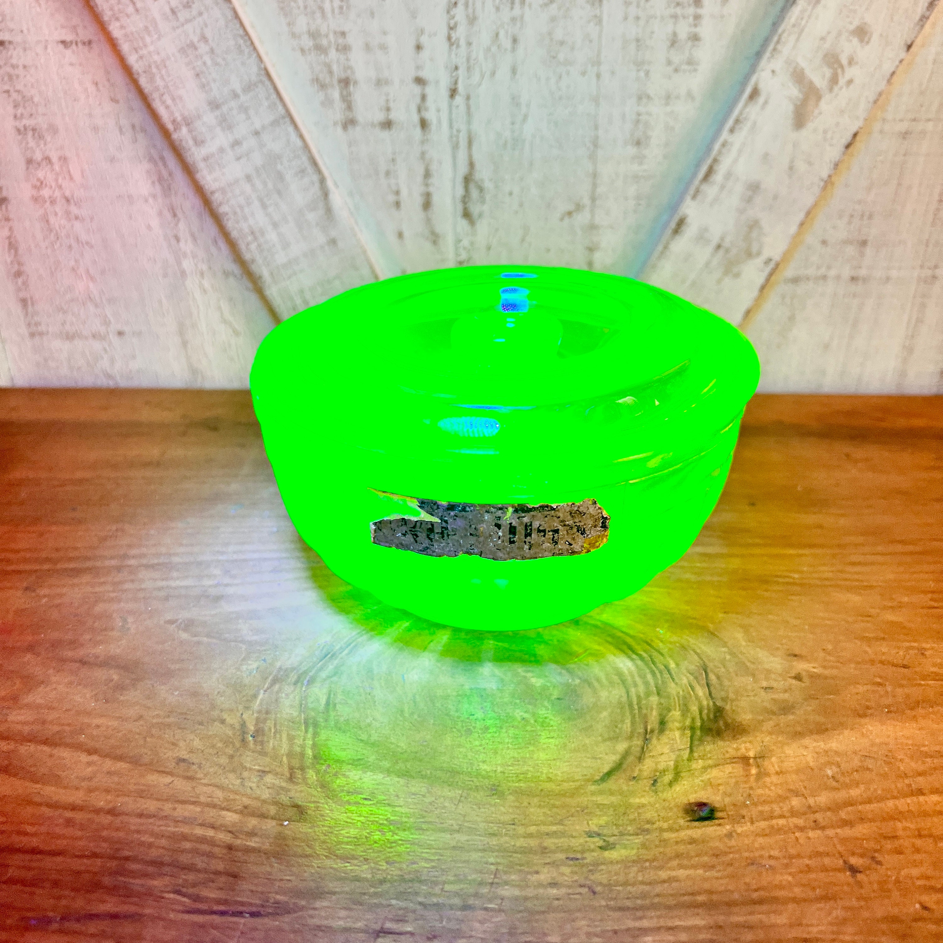 Rare Drippings Vaseline Glass Round Fridgie Bowl & Lid Uranium ...