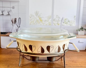 Vintage Pyrex Terra Cotta Rose Casserole Dish, Retro Kitchenalia, Cute ...