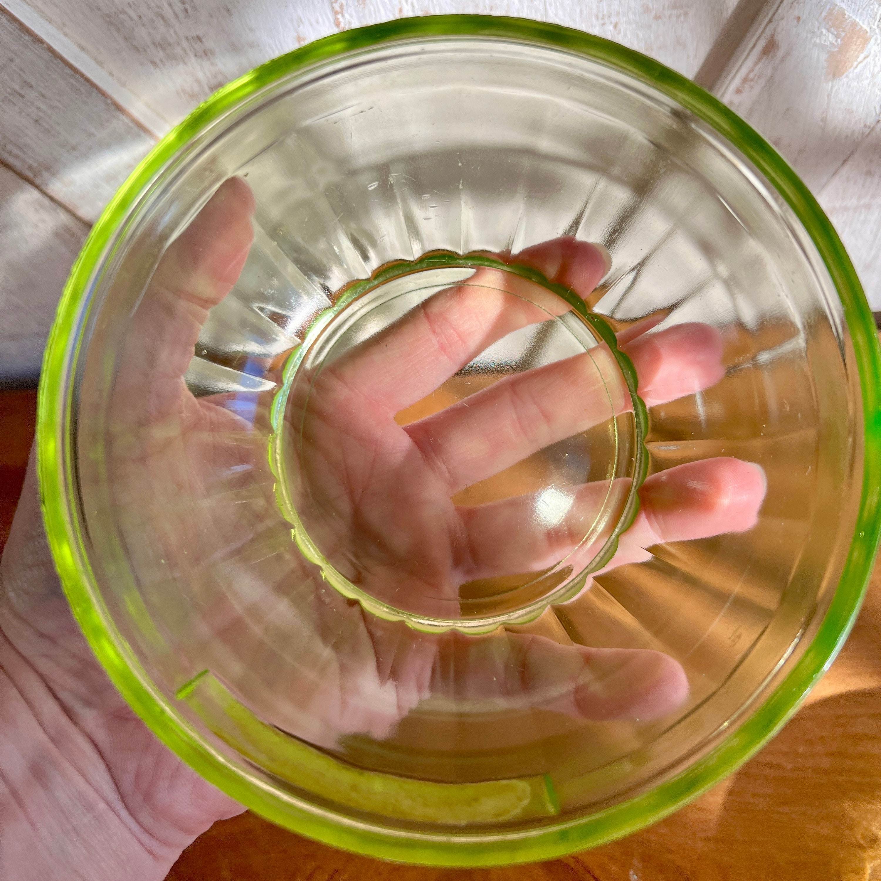 Rare Drippings Vaseline Glass Round Fridgie Bowl & Lid Uranium ...