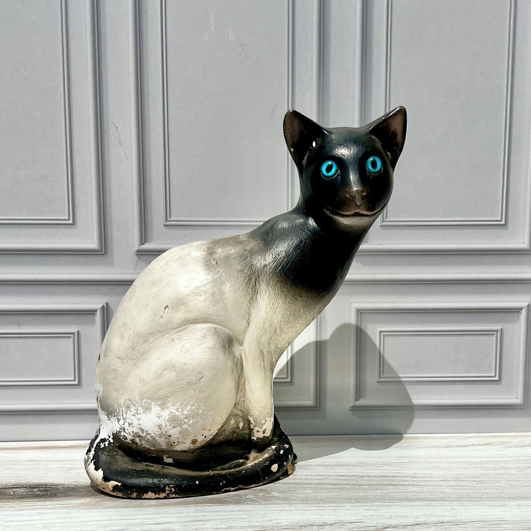 Vintage Siamese Cat Statue, Chalkware Carnival Prize - Etsy