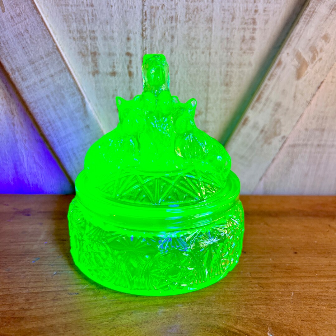 Uranium Glass Powder Jar 5" Scottish Terrier - Etsy