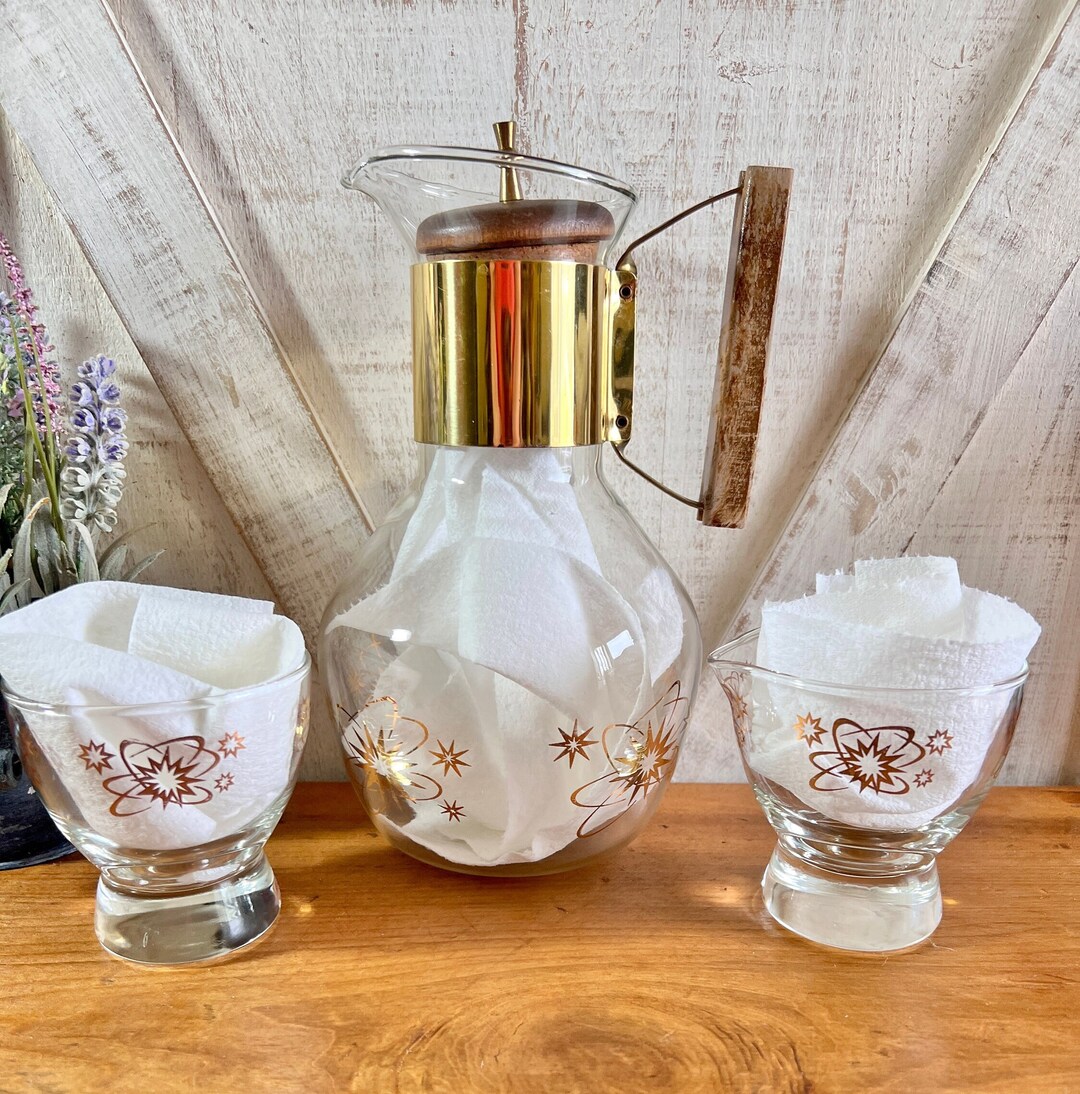 Vintage MCM Atomic Starburst Carafe Set Heat Proof 1960s Kitchen ...