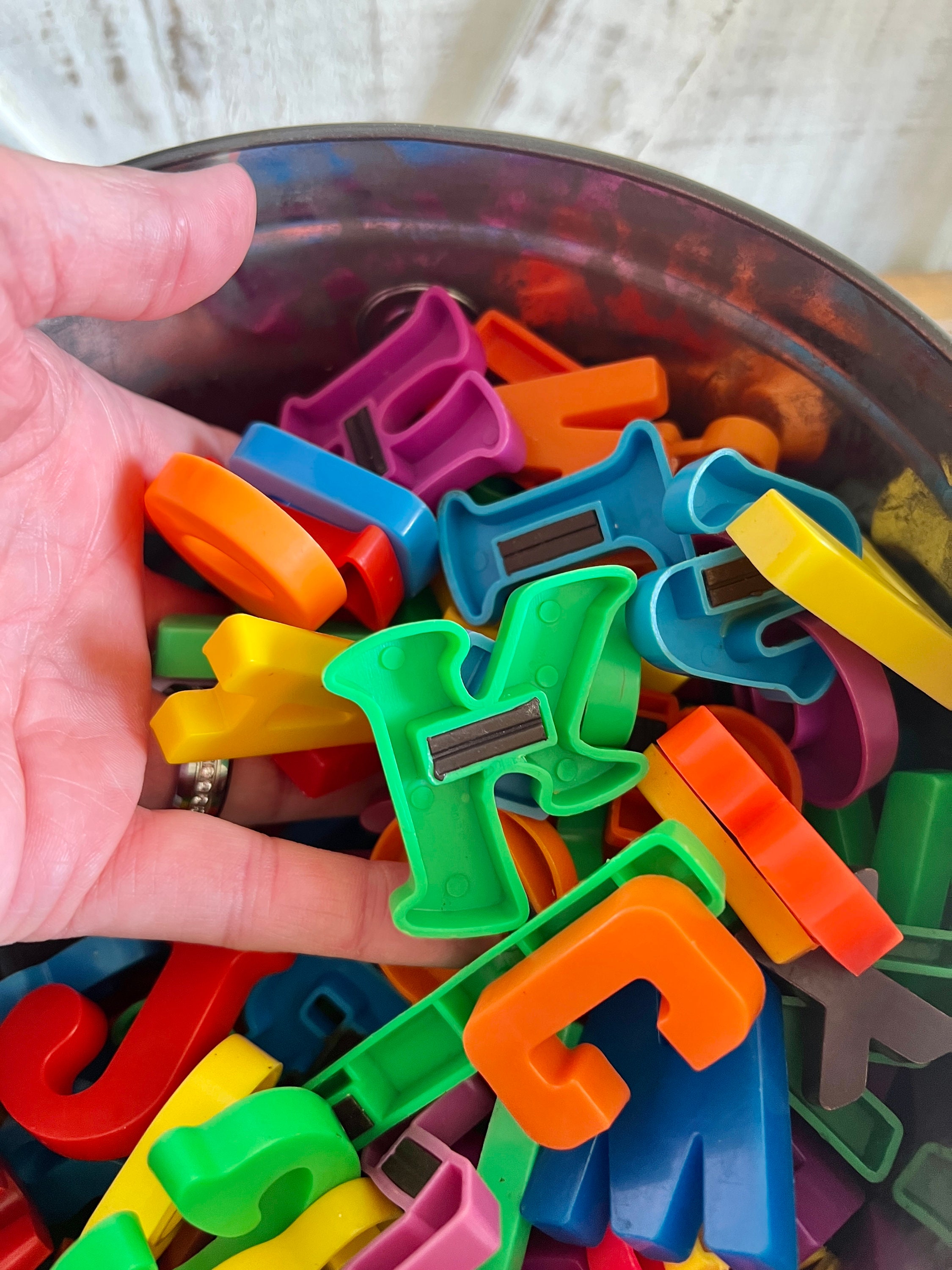 Vintage Refrigerator Magnets Fridge Letters and Numbers Old Tin Circus ...