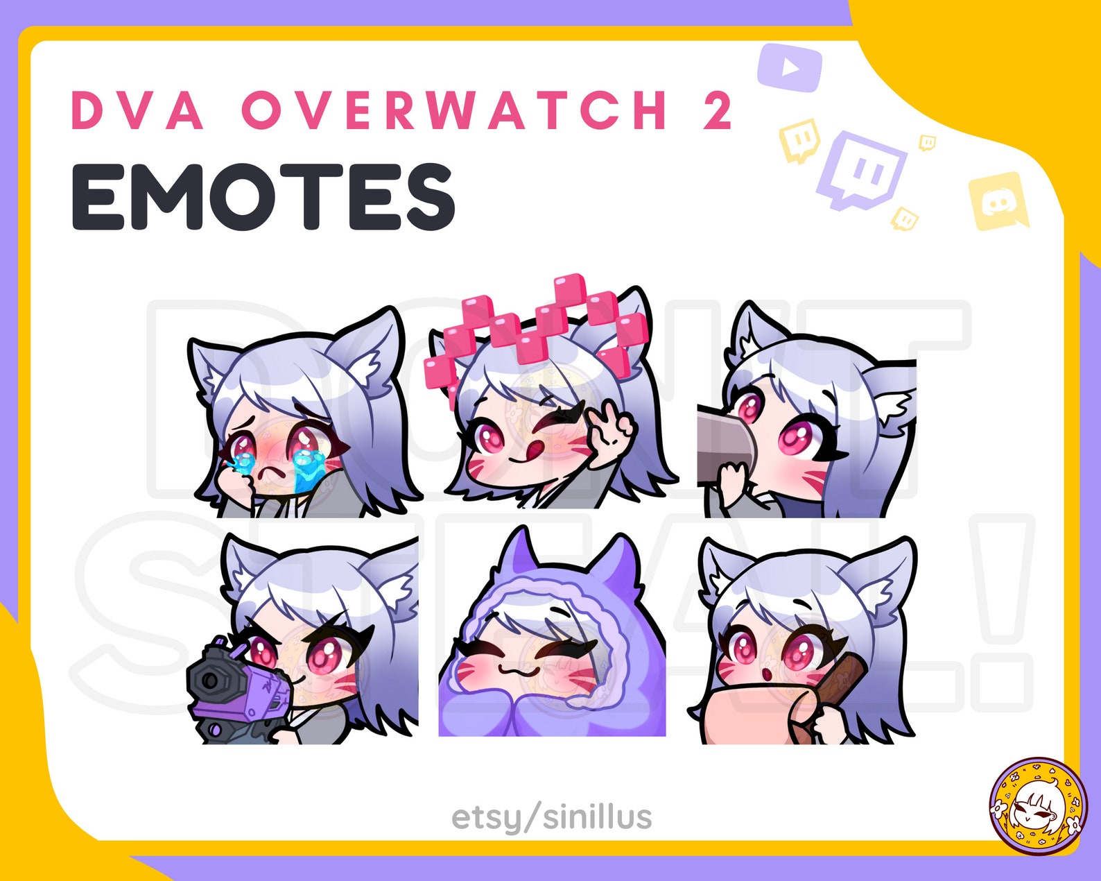 Dva Overwatch 2 Gumiho Emote Set/ Twitch Emotes Pack / Dva - Etsy