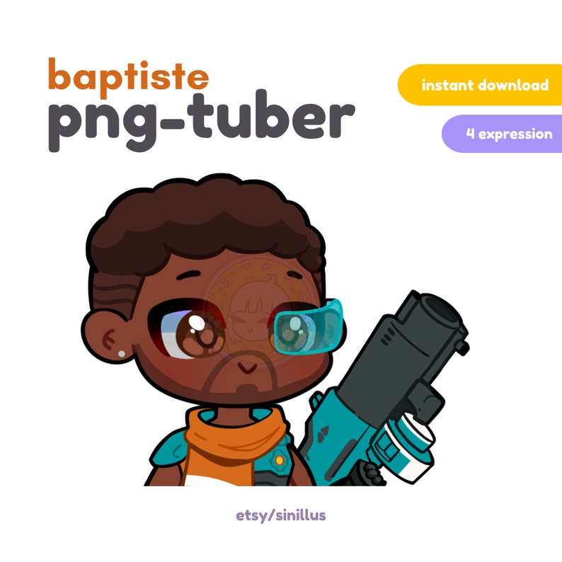 Baptiste Overwatch 2 Pngtuber / Twitch Streamer /discord Reactive ...