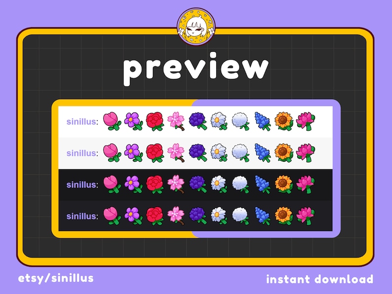 10x Flower Twitch Sub Badges / Bit Badges / Cheer / Cute / Streamer ...