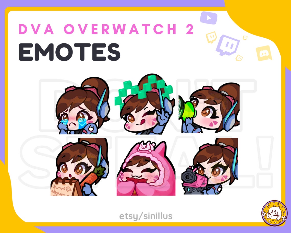 Dva Overwatch 2 Emote Set/ Twitch Emotes Pack / Emoji /discord - Etsy
