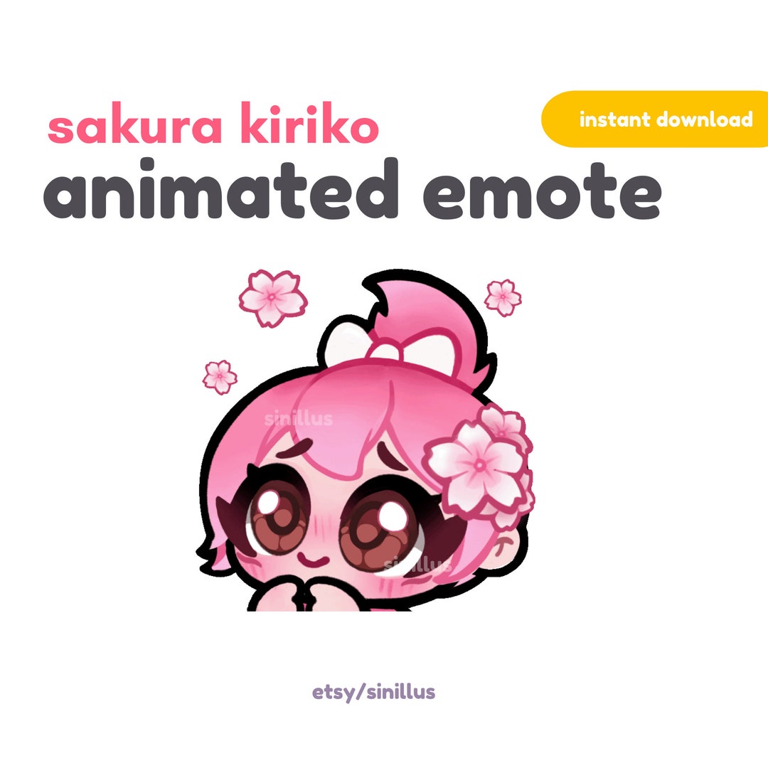 Sakura Kiriko Animated Emote: Shy Chibi Twitch/discord (digital Download) - Etsy