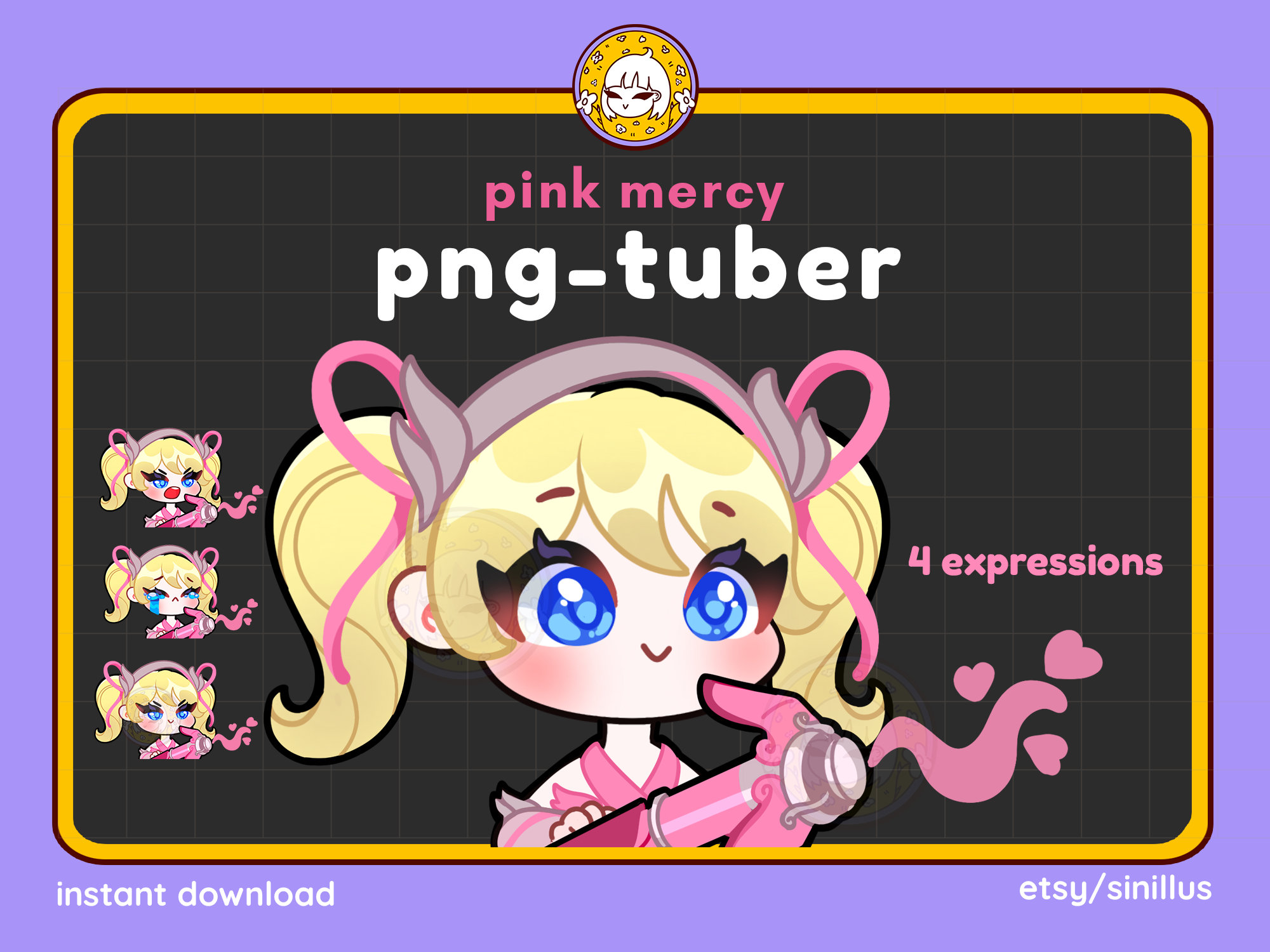 Pink Mercy Overwatch 2 Pngtuber / Twitch Streamer /discord - Etsy Australia