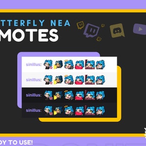 Butterfly of the Night Nea Emote Set/ Twitch Emotes Pack / Dead by ...