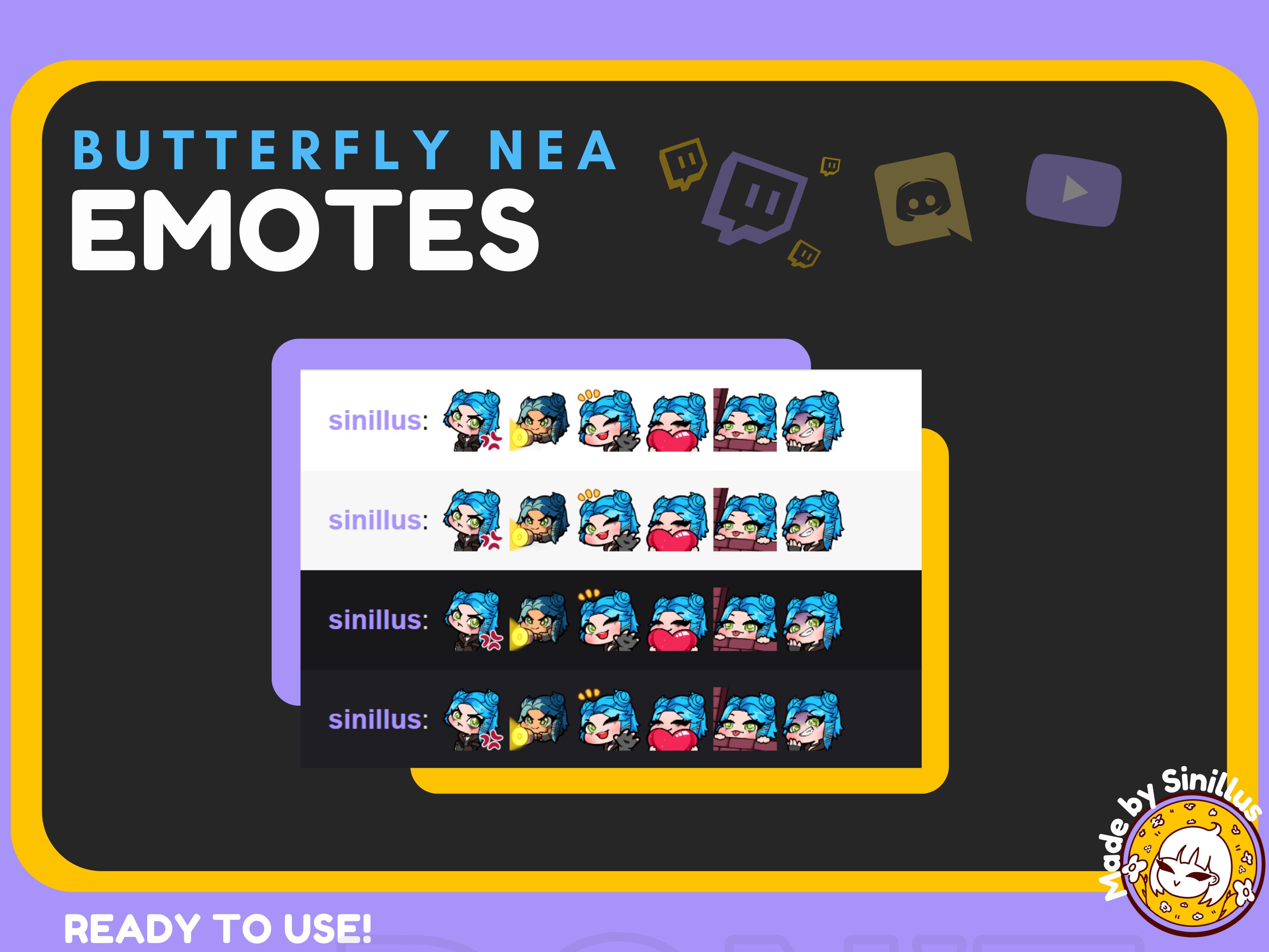 Butterfly of the Night Nea Emote Set/ Twitch Emotes Pack / - Etsy UK