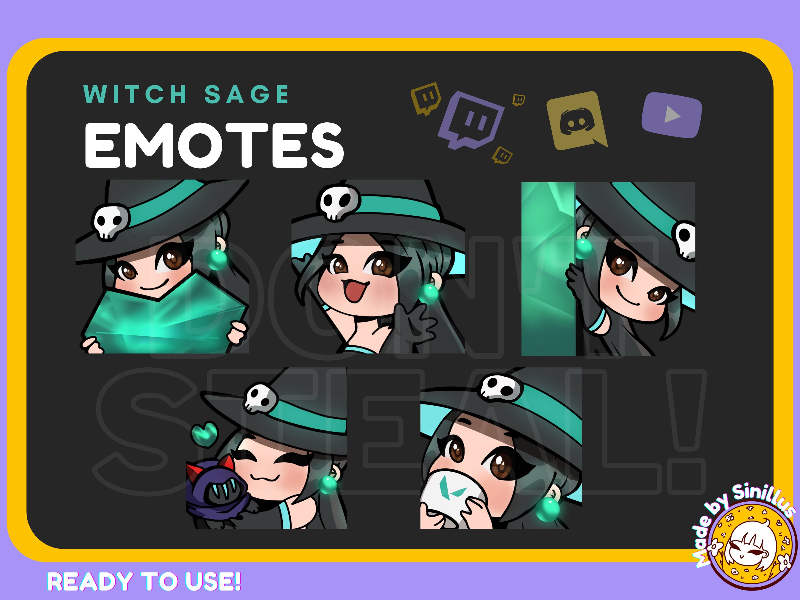 Witch Sage Emote Set/ Twitch Emotes Pack / Emoji /discord | Etsy UK