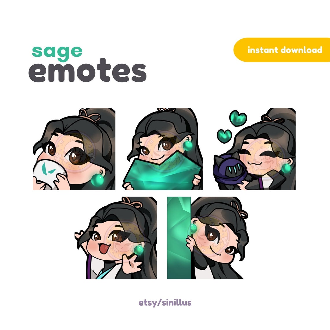 Sage Valorant Emote Set/ Twitch Emotes Pack / Emoji /discord - Etsy
