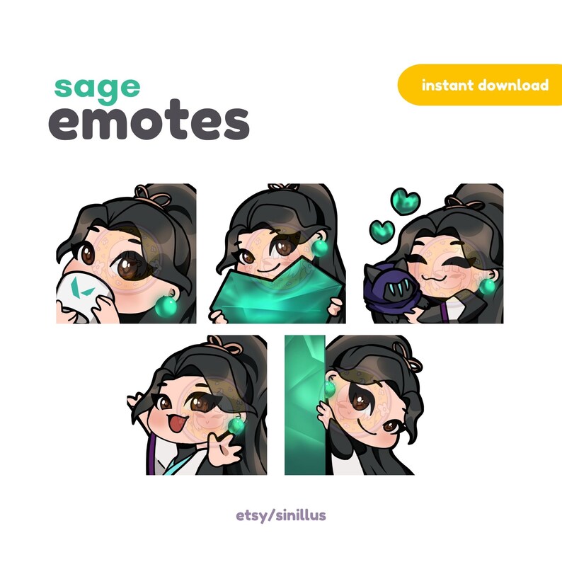 Sage Valorant Emote Set/ Twitch Emotes Pack / Emoji /discord /youtube ...