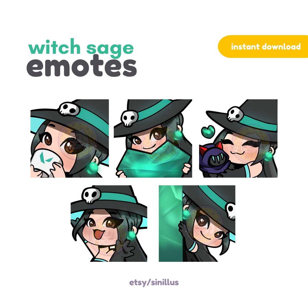 Witch Sage Emote Set/ Twitch Emotes Pack / Emoji /discord /youtube ...