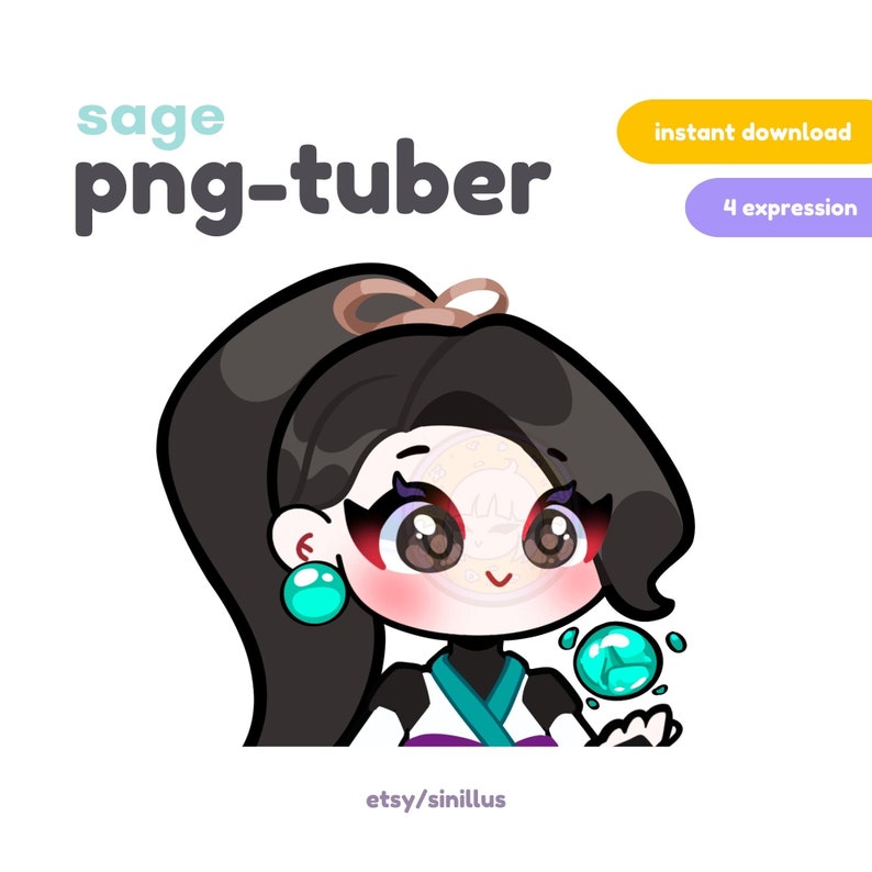 Sage Valorant Pngtuber / Twitch Streamer /discord Reactive Images ...