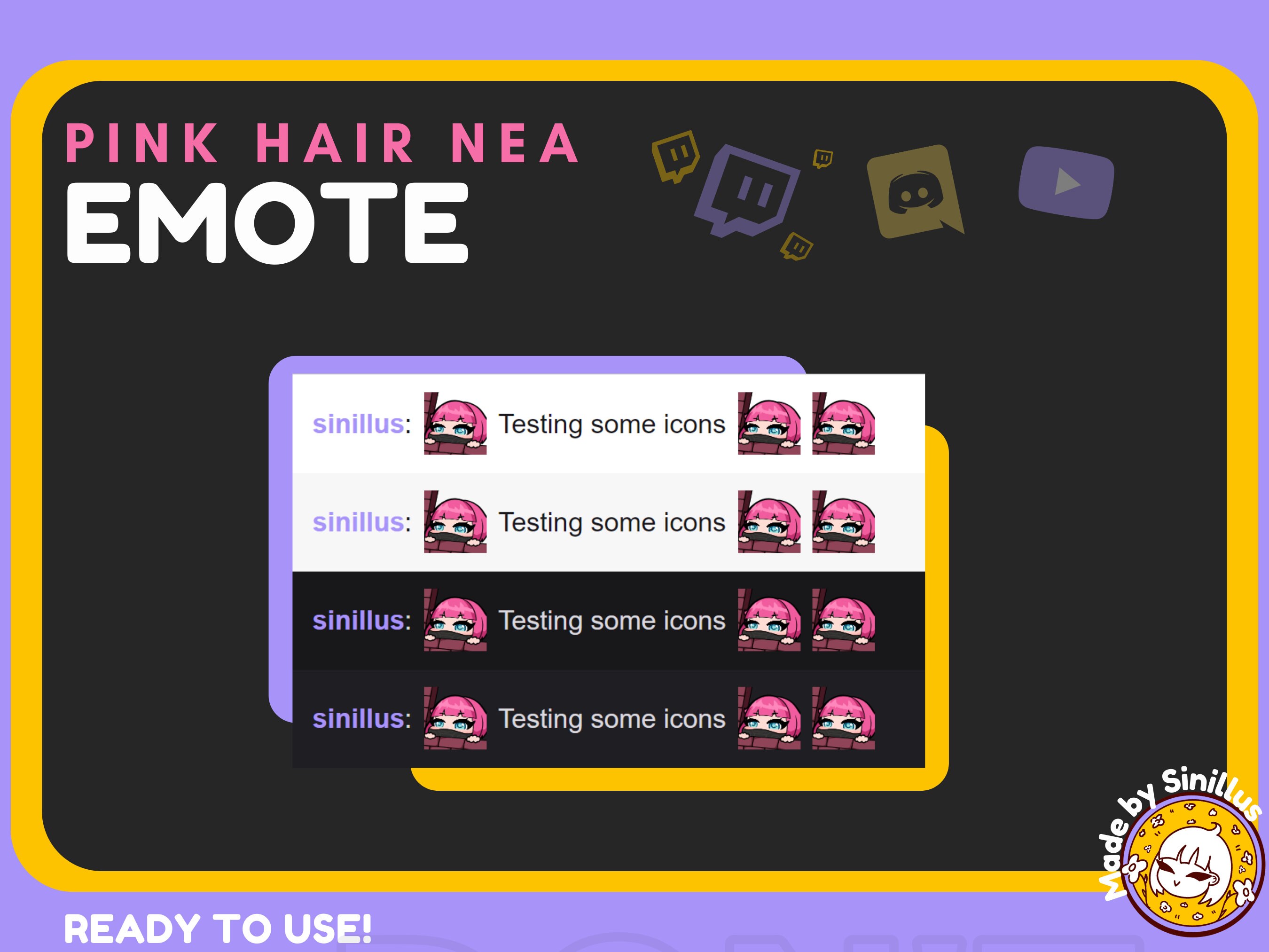 Pink Hair Nea Lurk Emote/ Twitch emotes pack /Dead By Daylight - Etsy ...