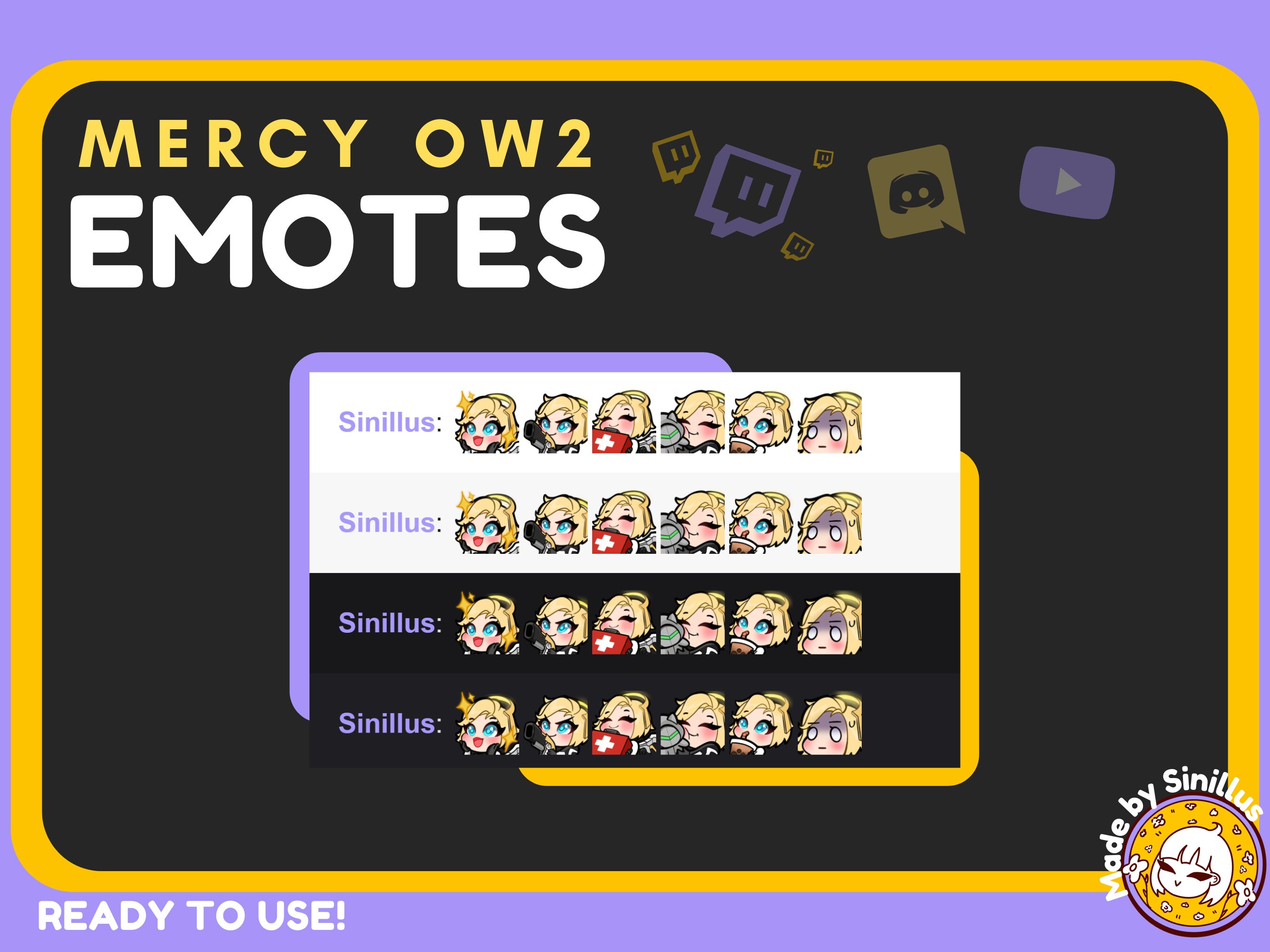 Mercy Overwatch 2 Version Emote Set/ Twitch Emotes Pack / | Etsy