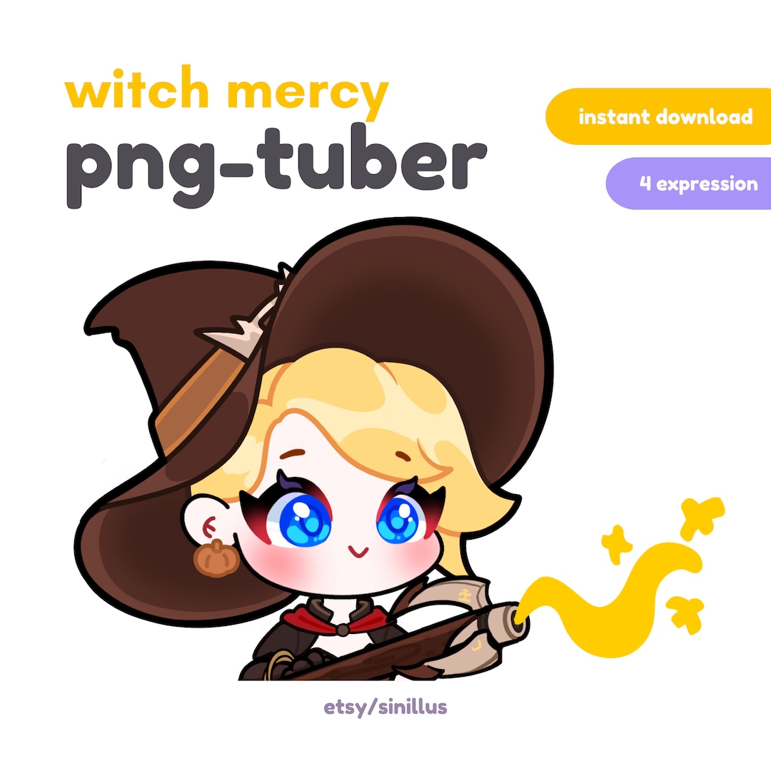Witch Mercy Overwatch 2 Pngtuber / Twitch Streamer /discord Reactive ...