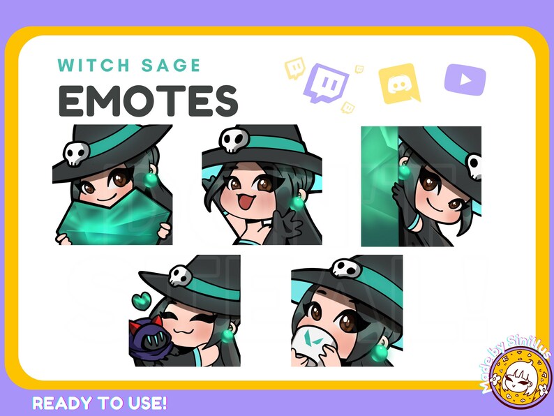 Witch Sage Emote Set/ Twitch Emotes Pack / Emoji /discord - Etsy