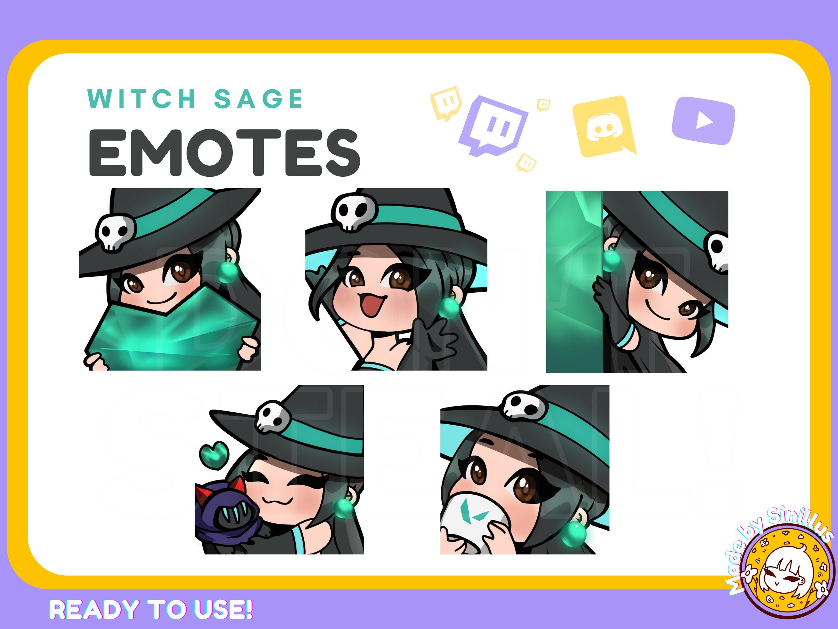 Witch Sage Emote Set/ Twitch Emotes Pack / Emoji /discord - Etsy Sweden