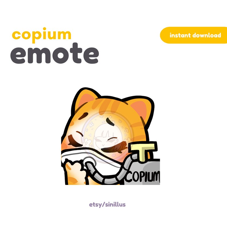 Copium Cat Emote / Twitch Emotes / Cat Emote / Discord / - Etsy